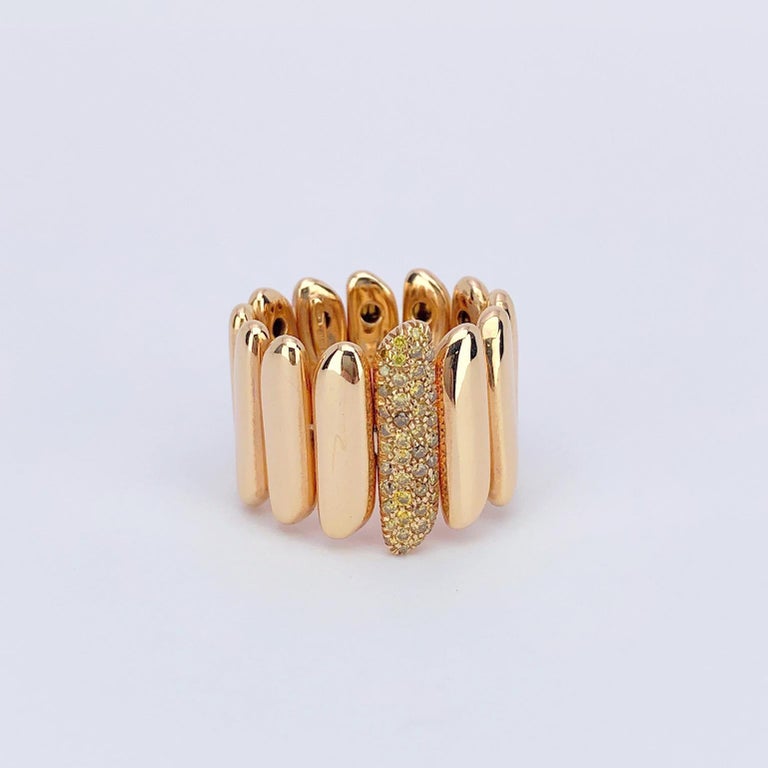 Cellini Jewelers 18 Karat Rose Gold Ring With 40 Carat Yellow Diamond