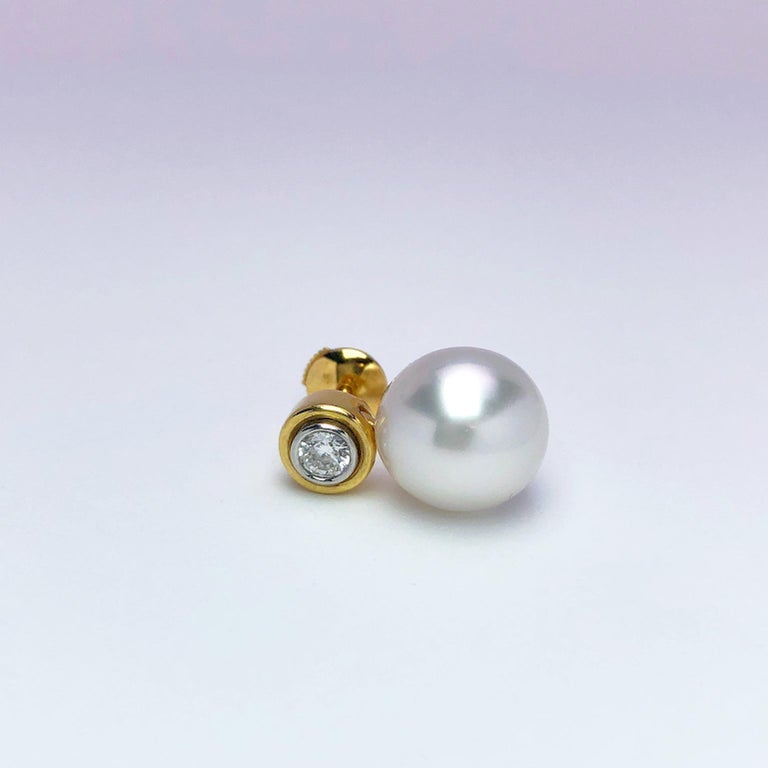 Cellini NYC 18 Karat Yellow Gold South Sea Pearl and Diamond Drop ...