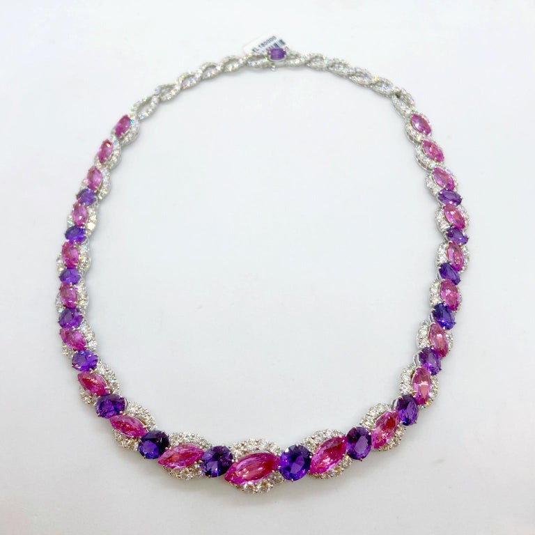 Cellini Plat/18KT 52.72Ct. of Pink and Purple Sapphires, 15.97Ct ...