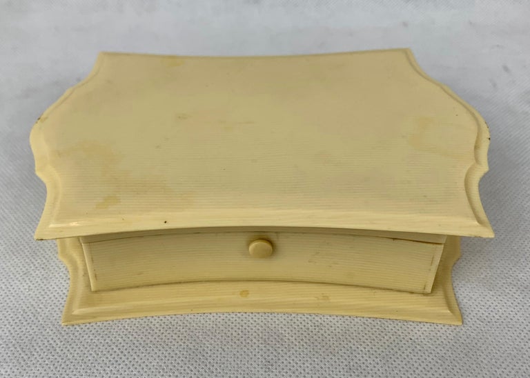 DuBarry Ivorine Celluloid Jewelry Box with a Turtle Shaped Top For Sale ...