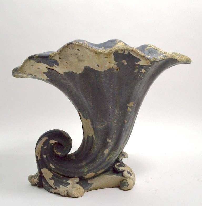 Cement Concrete Garden Cornucopia Planter at 1stDibs