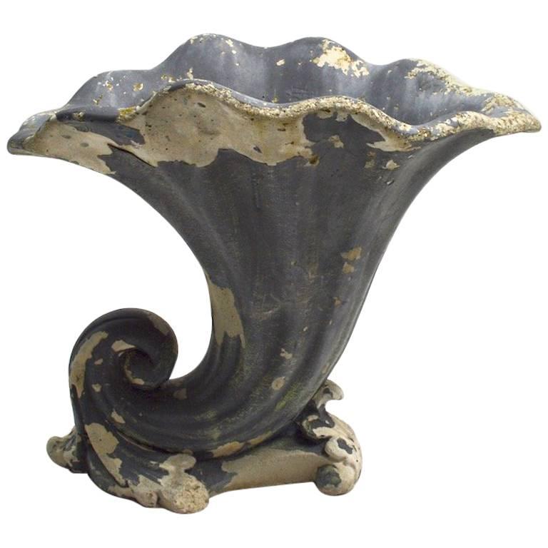 Cement Concrete Garden Cornucopia Planter at 1stDibs