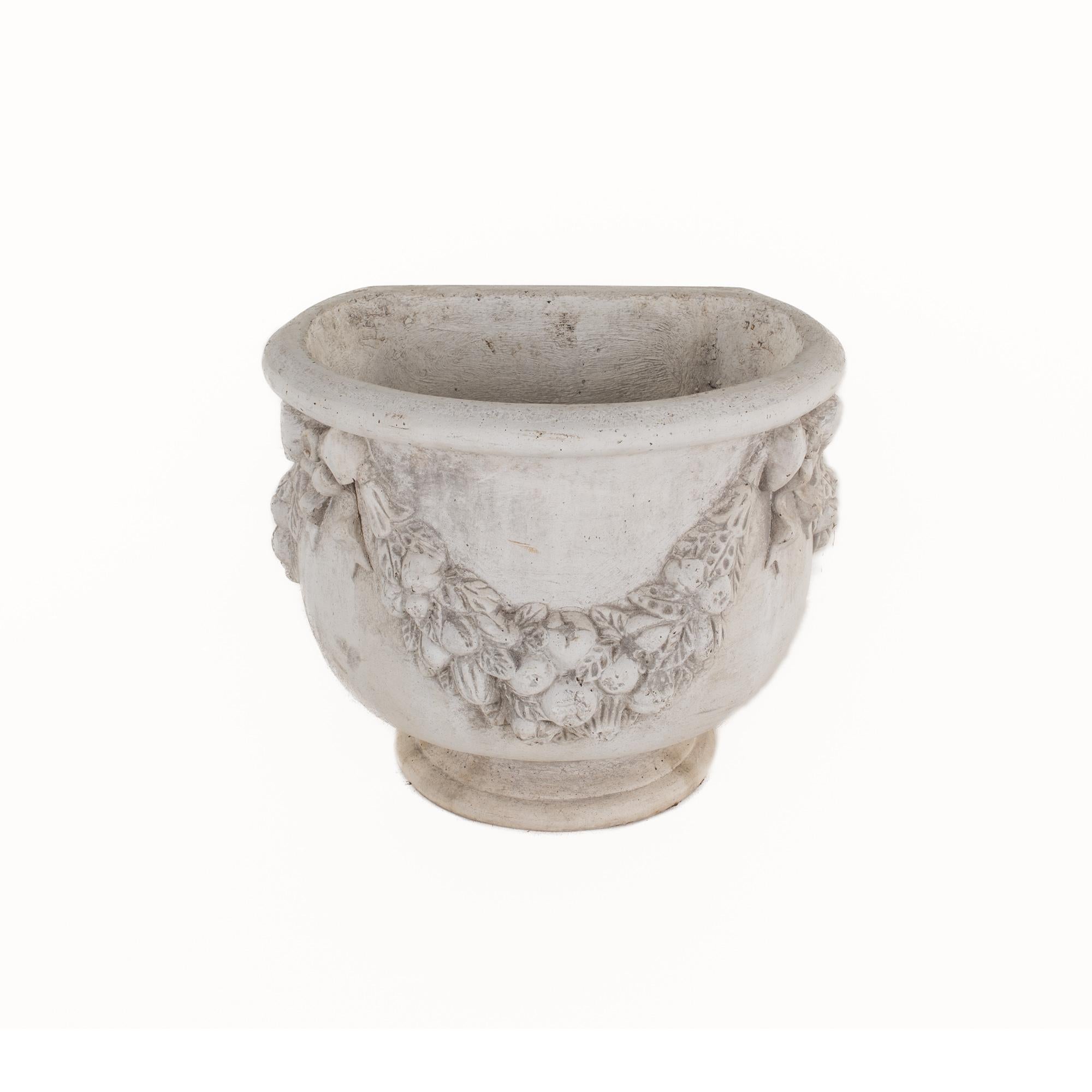 Cement Floral Planter with Flat Back For Sale at 1stDibs | flat back ...