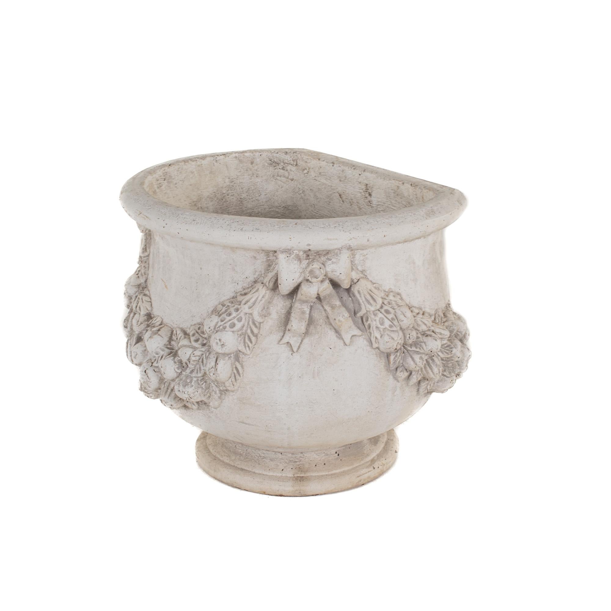 Cement Floral Planter with Flat Back For Sale at 1stDibs | flat back ...