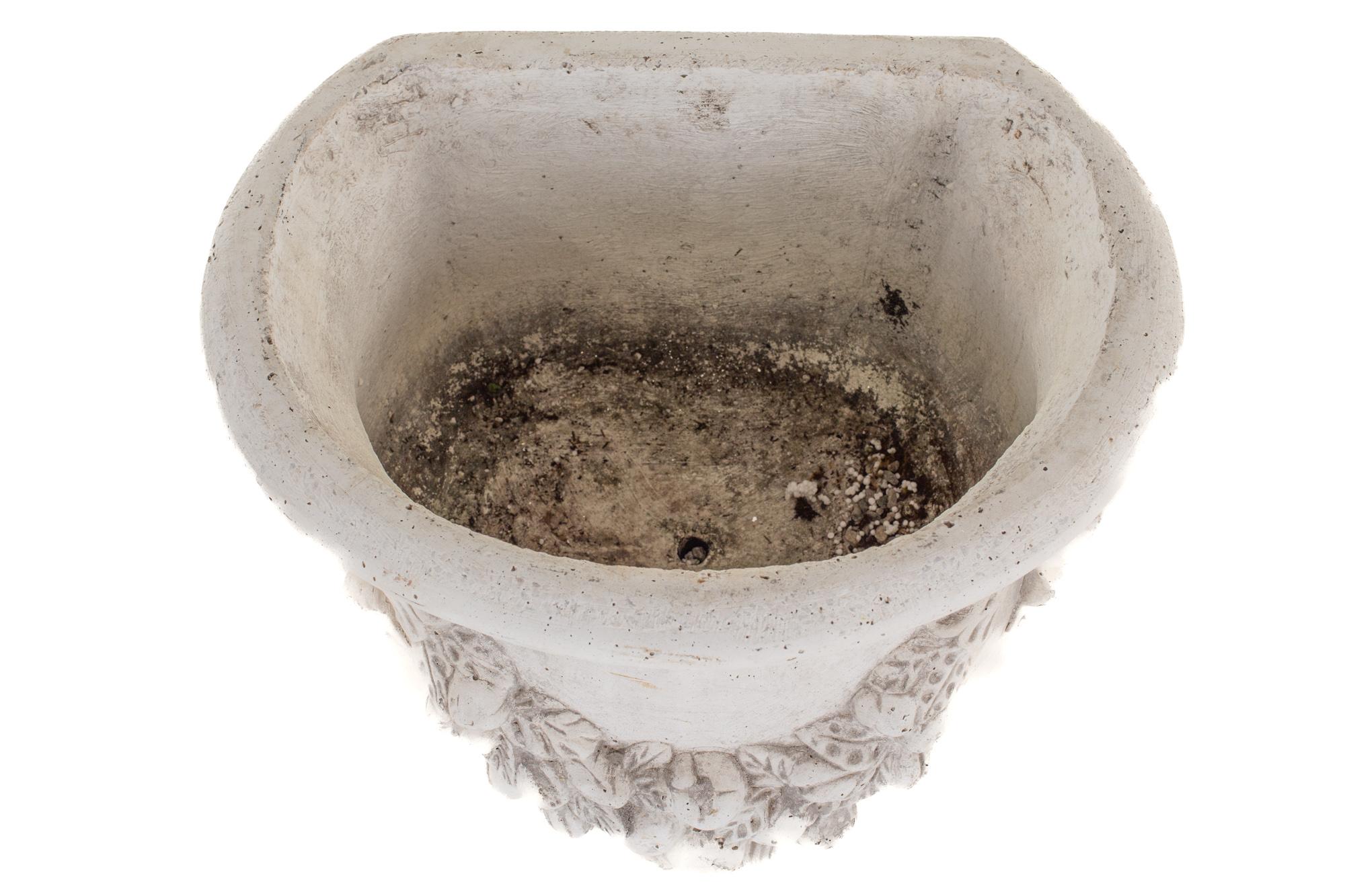 Cement Floral Planter with Flat Back For Sale at 1stDibs | flat back ...