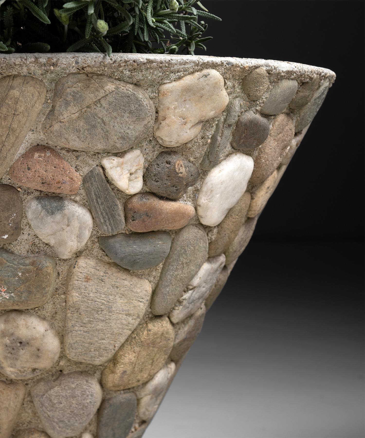 Cement and Pebble Planters, France, circa 1960 For Sale at 1stDibs