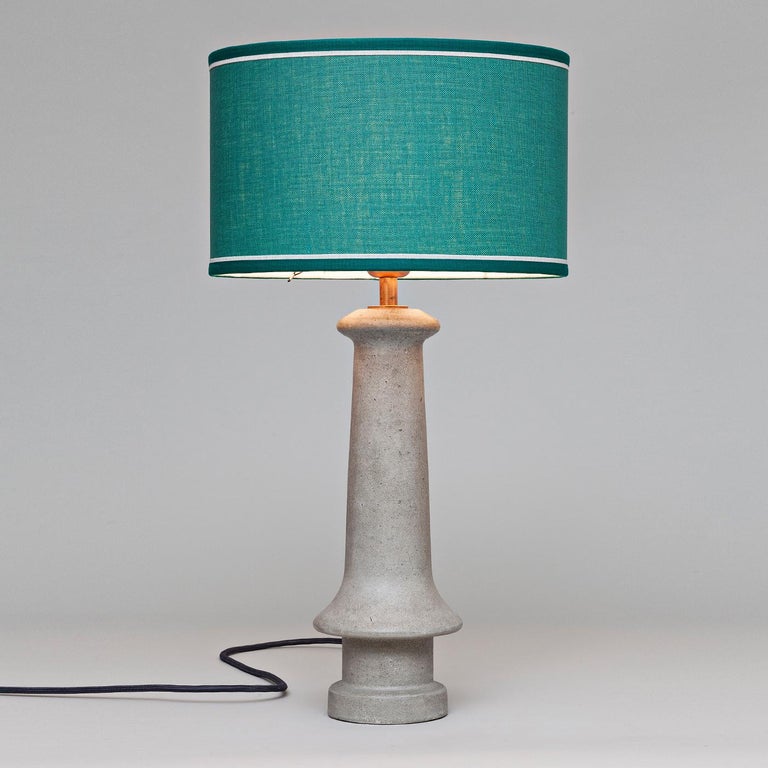 Cement Turquoise Table Lamp For Sale at 1stDibs