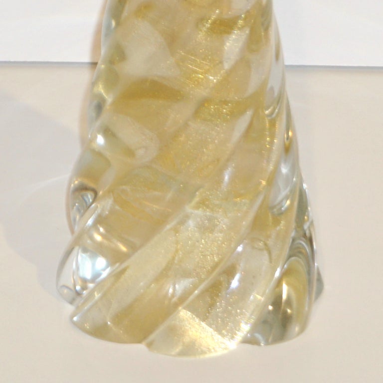 Cenedese 1980s Italian Modern 24K Gold Dust Crystal Murano Glass Tree ...