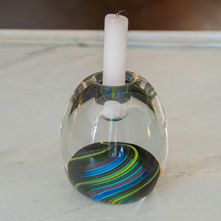 Cenedese designed Murano Glass Candlestick For Sale at 1stDibs