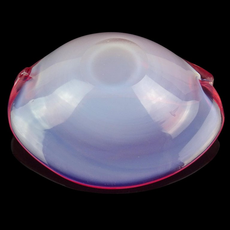 Cenedese Murano Opalescent Pink White Italian Art Glass Conch Seashell ...