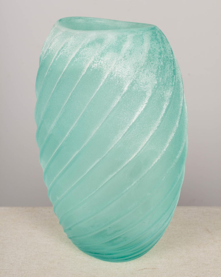 Cenedese Murano Scavo Glass Vase For Sale at 1stDibs