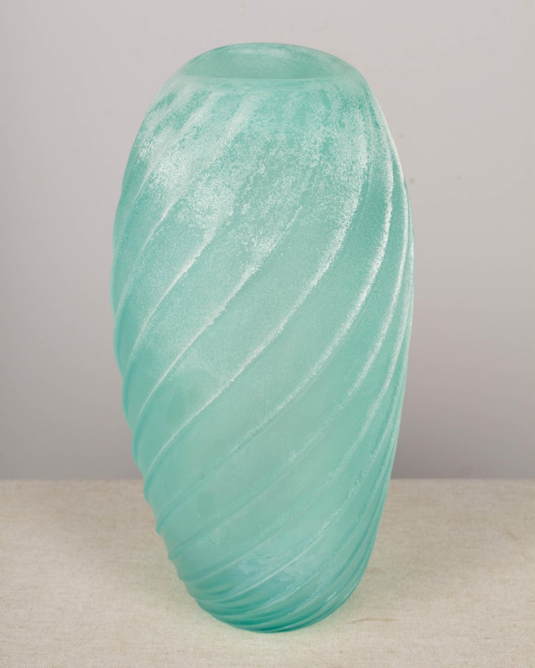 Cenedese Murano Scavo Glass Vase For Sale at 1stDibs