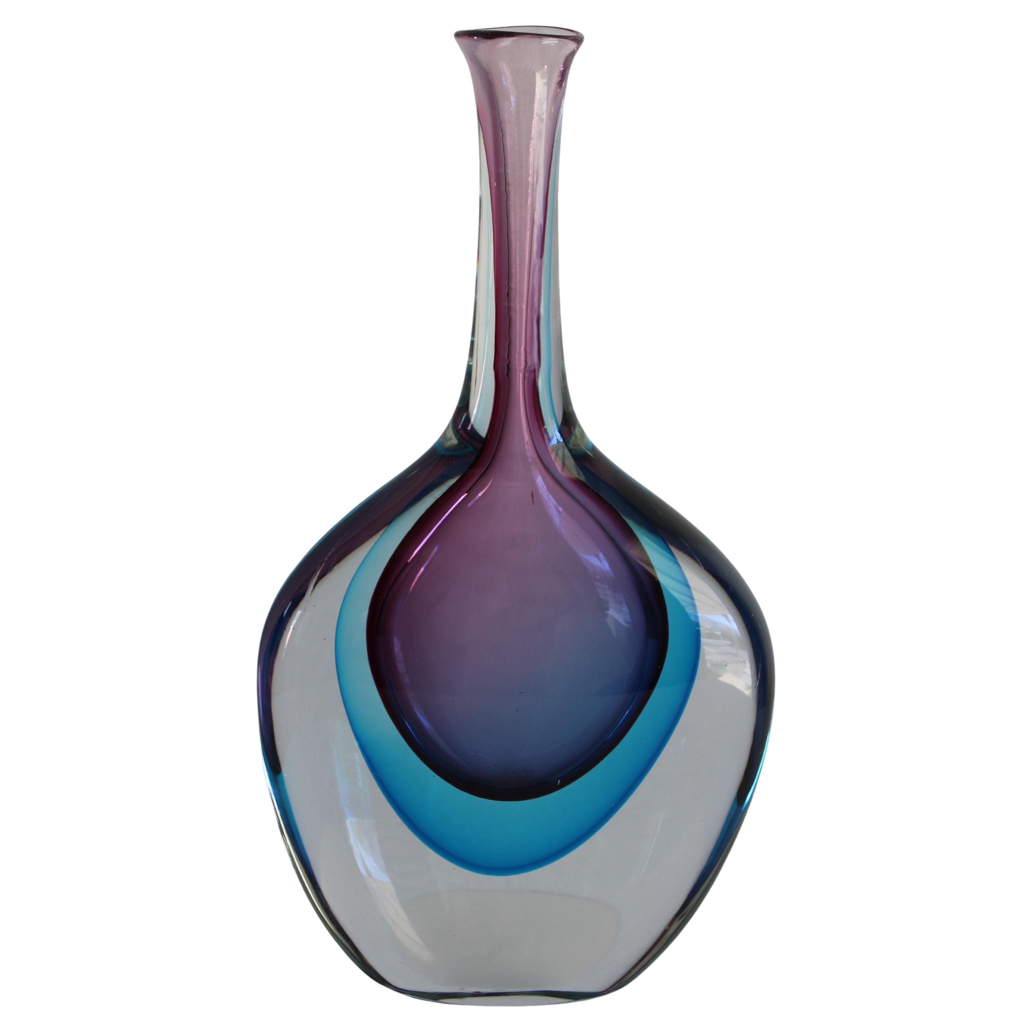 Large Sommerso Murano Glass Vase by Cenedese at 1stDibs