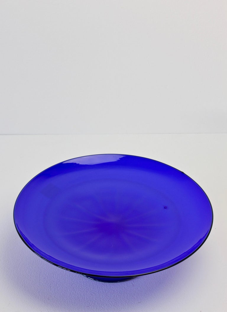 Cenedese Vintage Murano Glass Vibrantly Colored Cobalt Blue Glass Cake ...