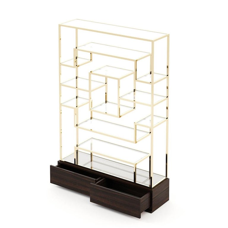 Centre Frame Shelf in Gold Finish at 1stDibs