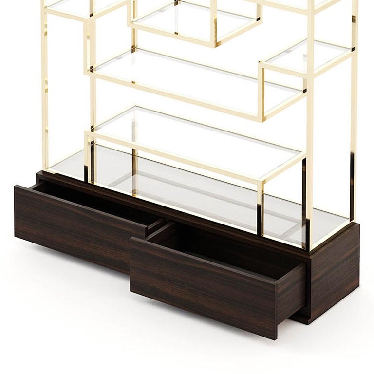 Centre Frame Shelf in Gold Finish at 1stDibs