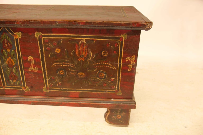 Central European Painted Blanket Chest For Sale at 1stDibs