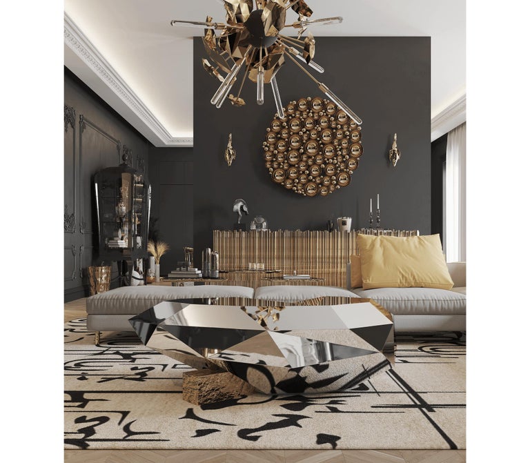 Centre Table in Steel "Stone" For Sale at 1stDibs