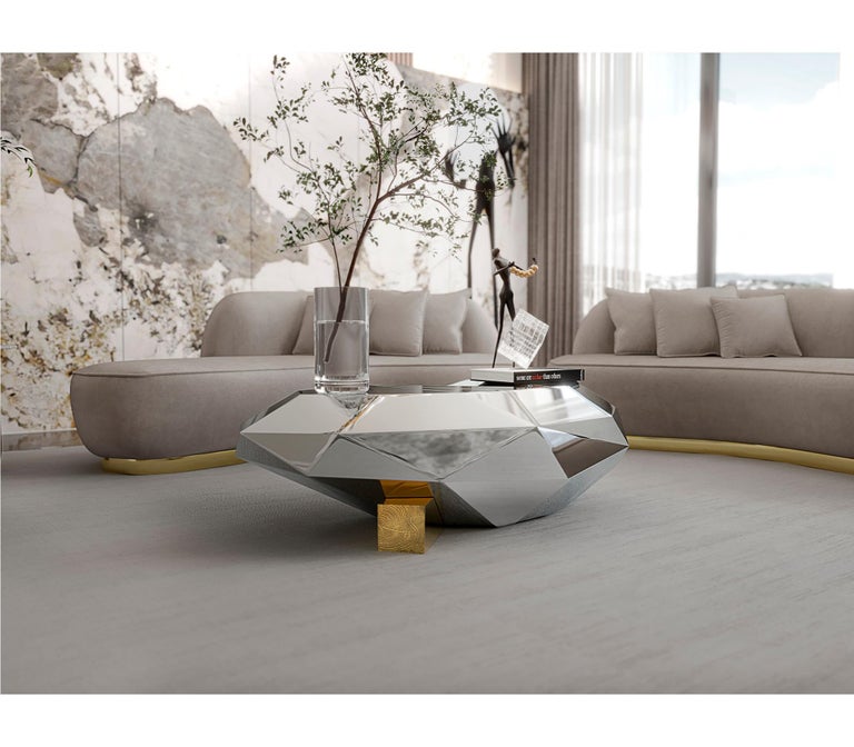 Centre Table in Steel "Stone" For Sale at 1stDibs