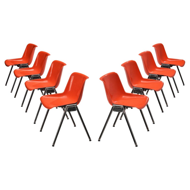 Centro Progetti Tecno Set of Eight Stackable ‘Modus’ Chairs For Sale at 1stDibs