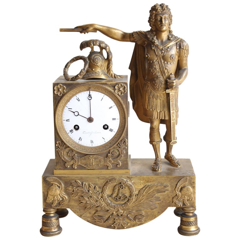 Centurion Gilt Bronze Clock, 19th Century at 1stDibs