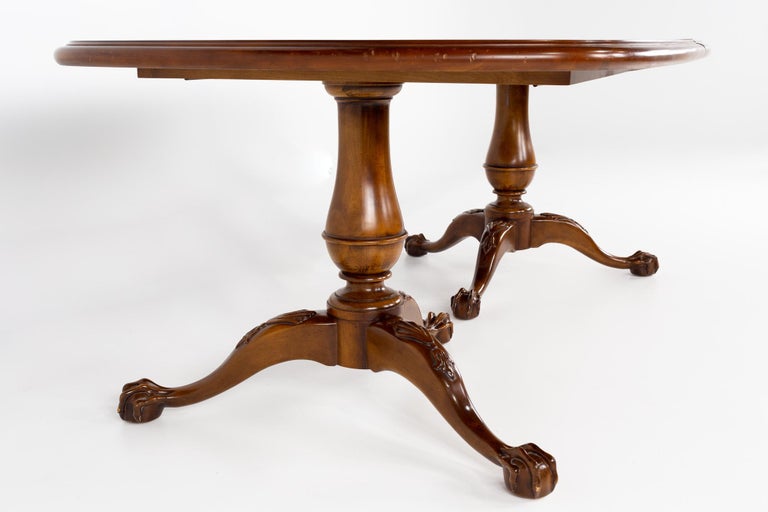 Century Furniture Traditional Clawfoot Dining Table with 2 Leaves at ...