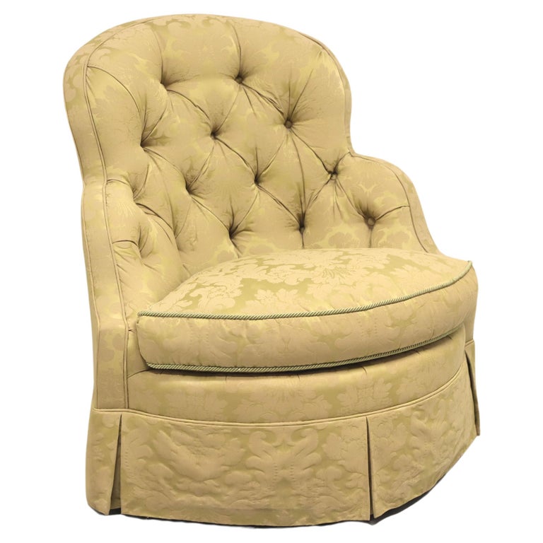 CENTURY Hollywood Regency Style Button Tufted Corner Chair at 1stDibs