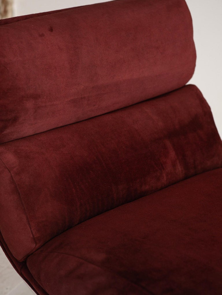 Century Kipp Stewart for Directional Suede and Chrome Arc Lounge Chair ...