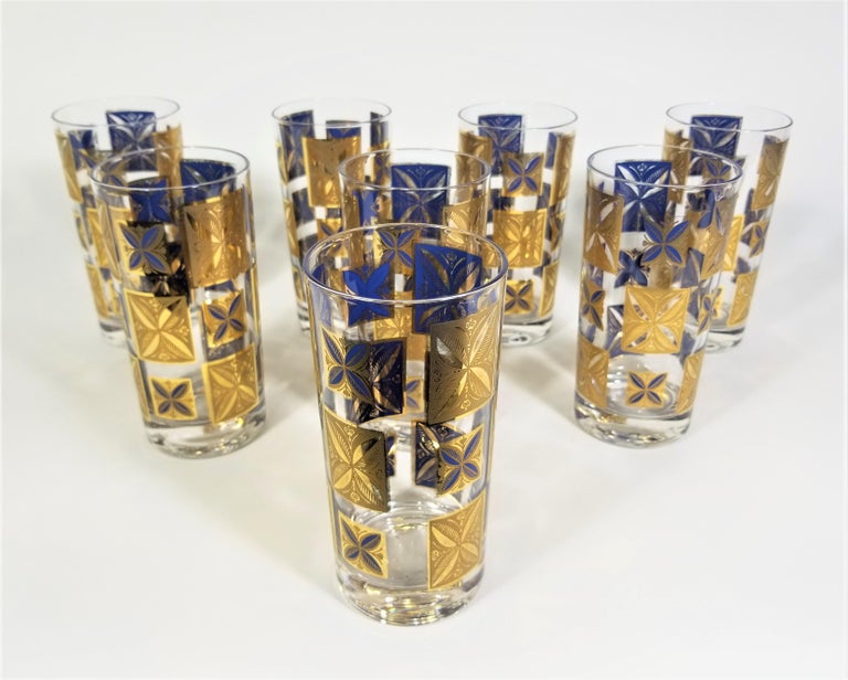 Cera 22k Gold Glassware Barware 1960s Mid-Century Set of 8 For Sale at ...