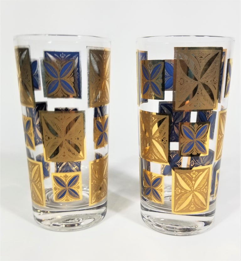 Cera 22k Gold Glassware Barware 1960s Mid-Century Set of 8 For Sale at ...