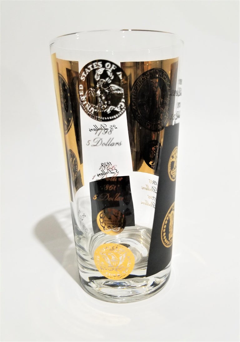 Cera 22-Karat Gold Signed Glassware Barware 1960s Midcentury Set of 10 ...