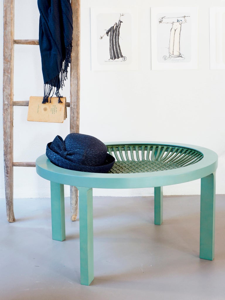 Ceramic and Maple Contemporary Green Tea Table For Sale at 1stDibs