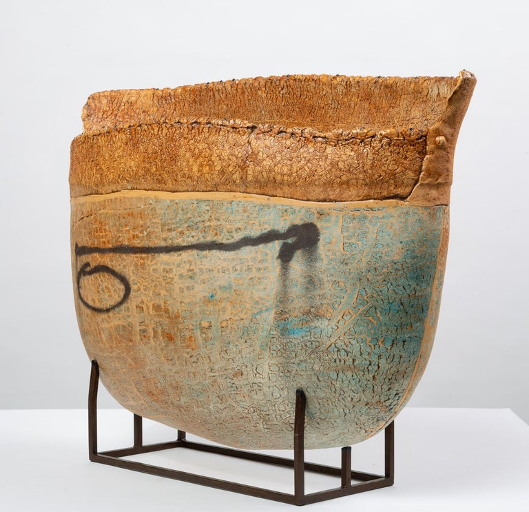 Ceramic Art Vessel with Mount by Jim Kraft at 1stDibs