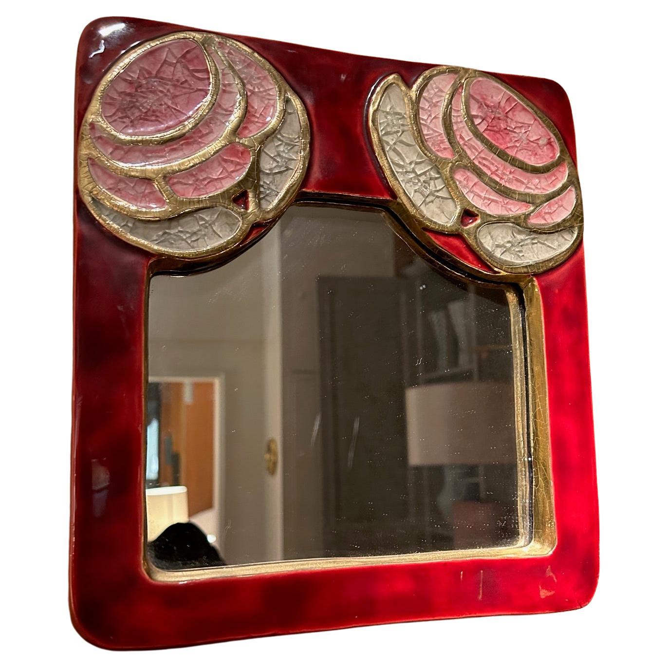 Ceramic Arts Décoratifs mirror by Mithé Espelt, France, 1960's For Sale ...