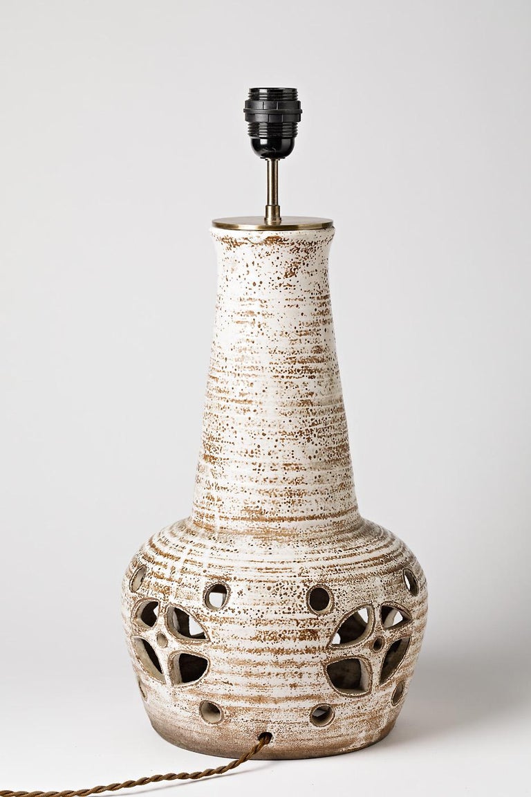 Ceramic Base Table Lamp by Pottery Accolay French 1970 Handmade For ...