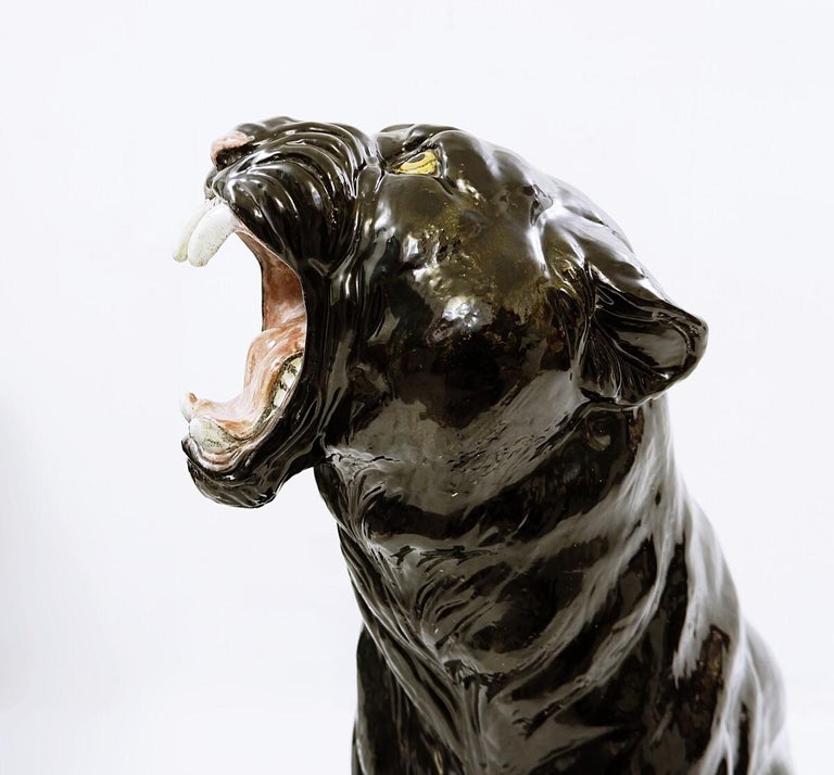 Ceramic Black Panther, Italy, 1960s For Sale at 1stDibs