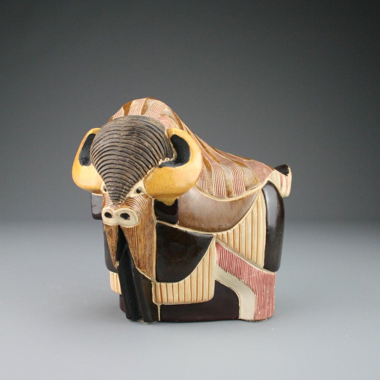 Ceramic buffalo by Artesania Rinconada – Uruguay – c. 1970’s For Sale ...