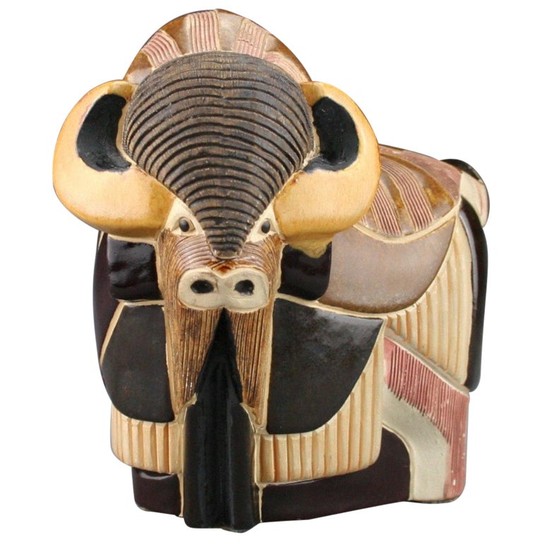 Ceramic buffalo by Artesania Rinconada – Uruguay – c. 1970’s For Sale ...