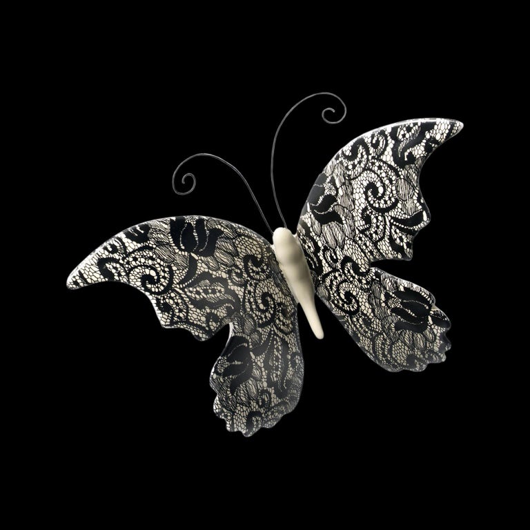 Ceramic "BUTTERFLY" with Lace Decoration by Gabriella B. Made in Italy ...