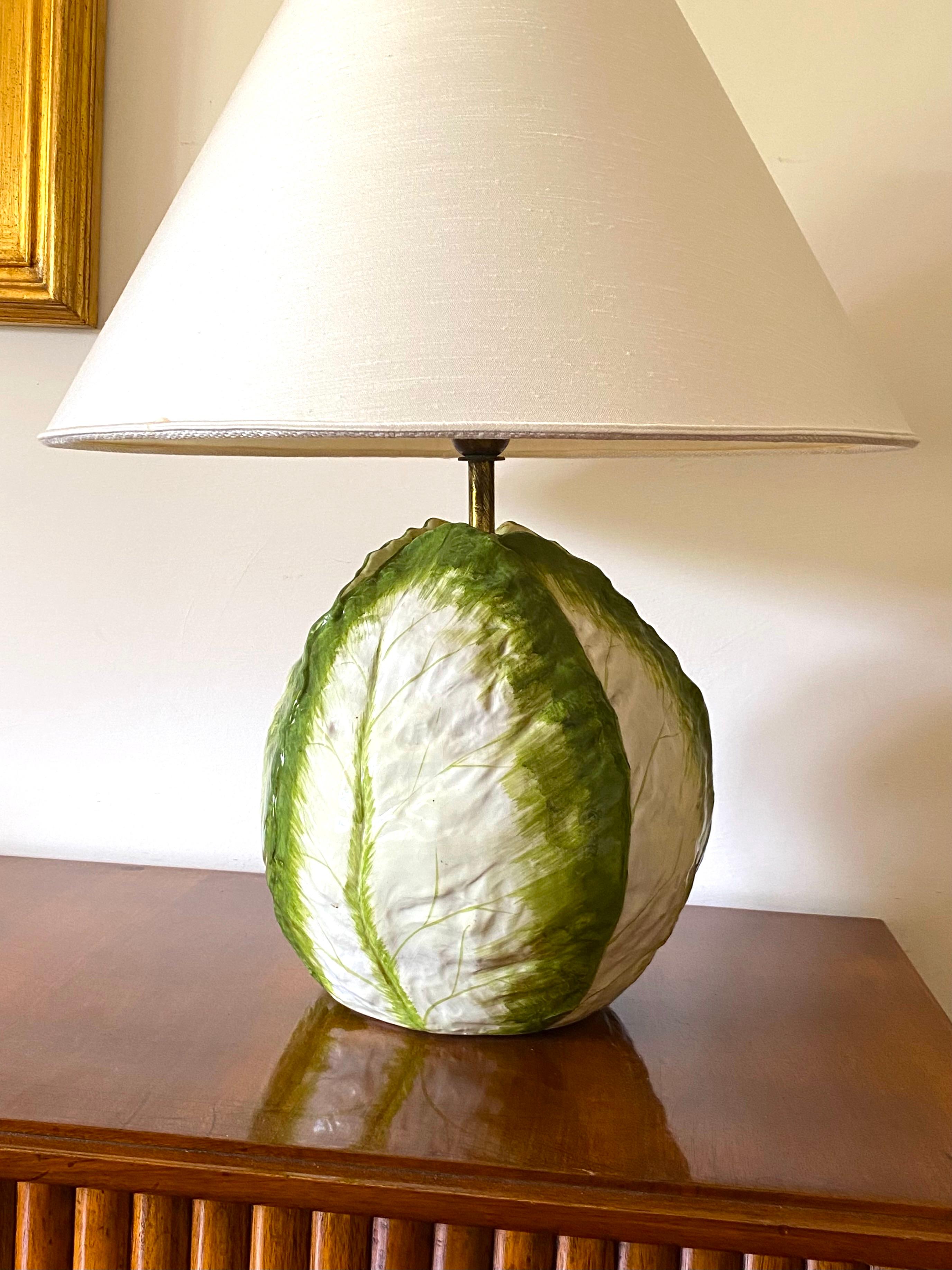 Ceramic cabbage-shaped lamp, Italy 1970s For Sale at 1stDibs