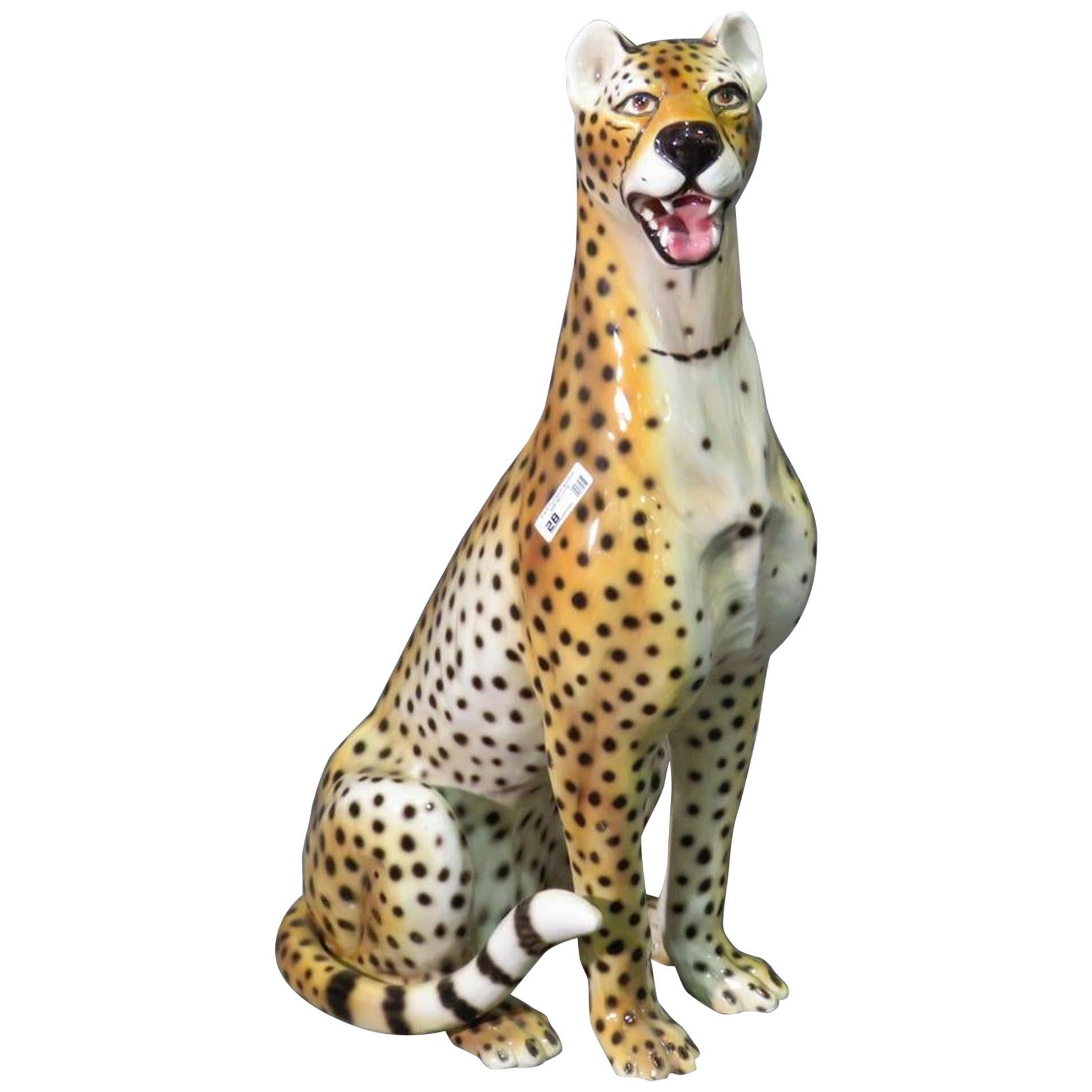 Ceramic Cheetah For Sale at 1stDibs
