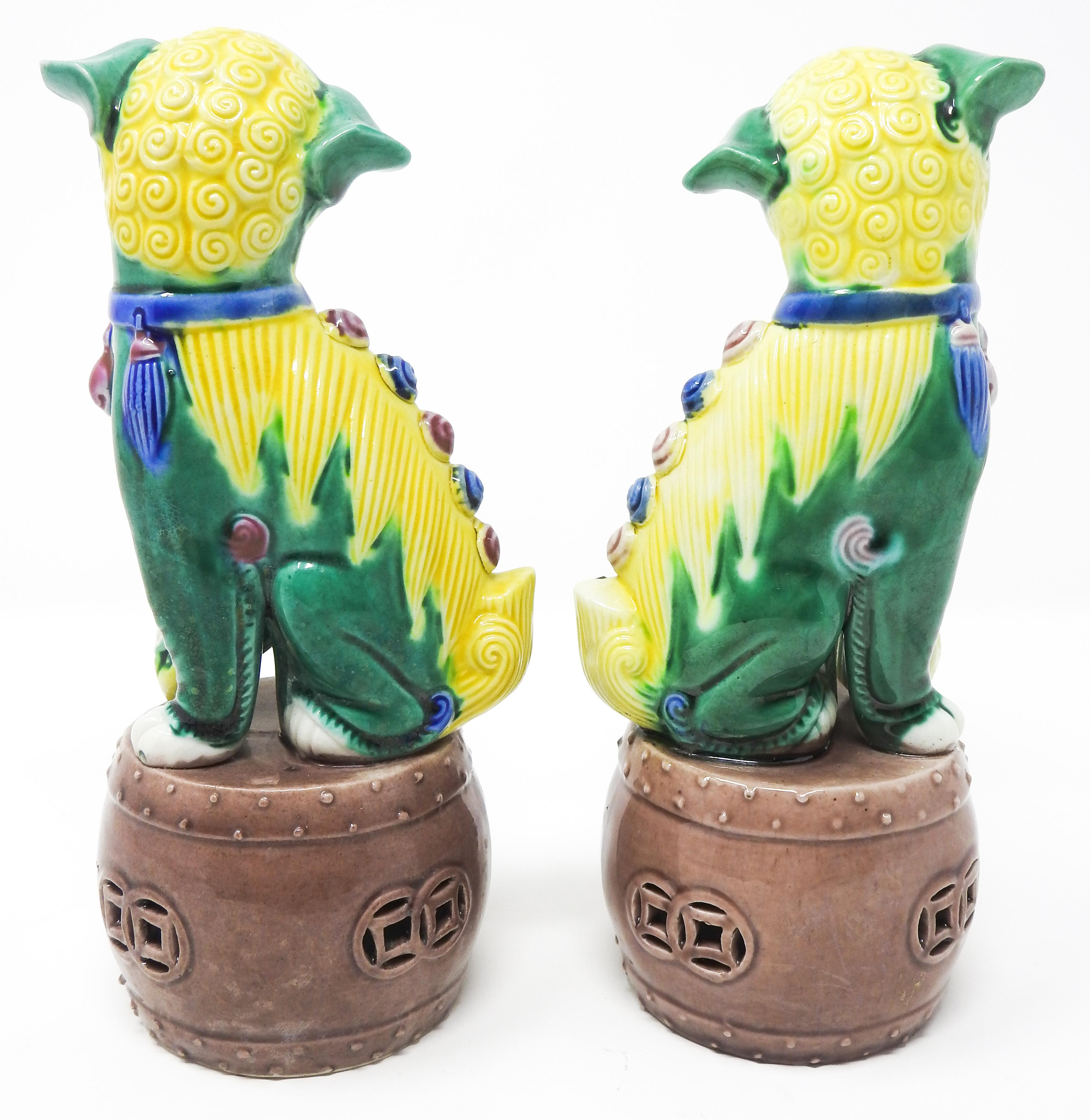 Ceramic Chinese Guardian Foo Dogs For Sale at 1stDibs