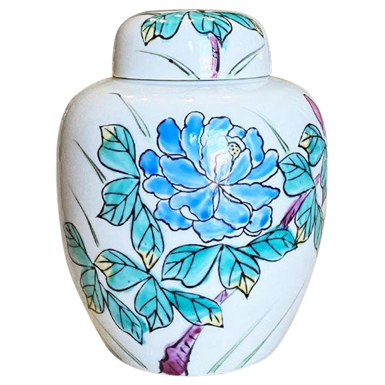 Japanese Hand Painted Gold Imari Bird and Floral Motif Ginger Jar ...