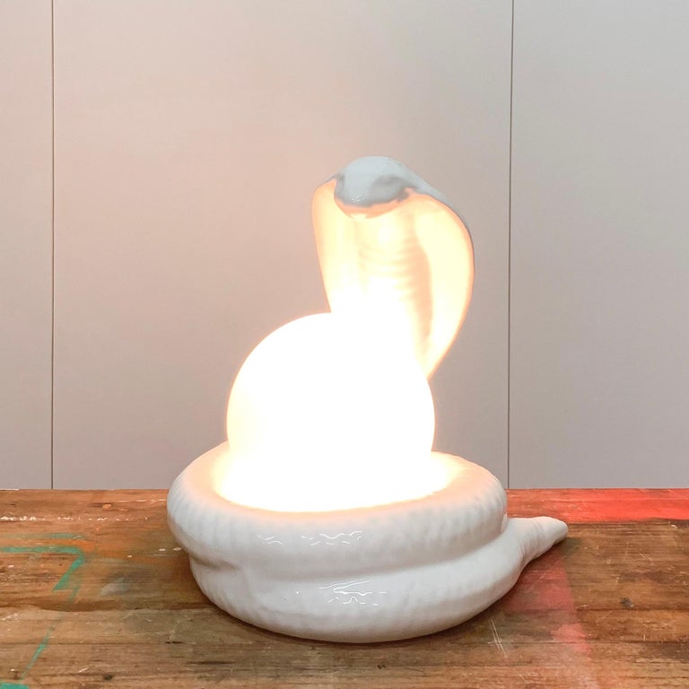 Ceramic Cobra Table Lamp, French, c1980s For Sale at 1stDibs
