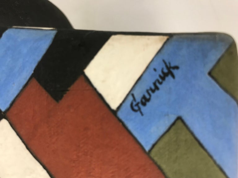Ceramic Covered Cubist Vase/Pot by Phillip and Marilyn Garnick at 1stDibs