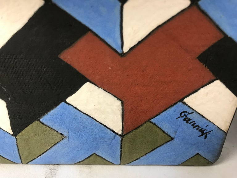 Ceramic Covered Cubist Vase/Pot by Phillip and Marilyn Garnick at 1stDibs