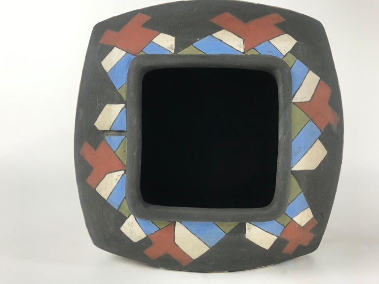 Ceramic Covered Cubist Vase/Pot by Phillip and Marilyn Garnick at 1stDibs