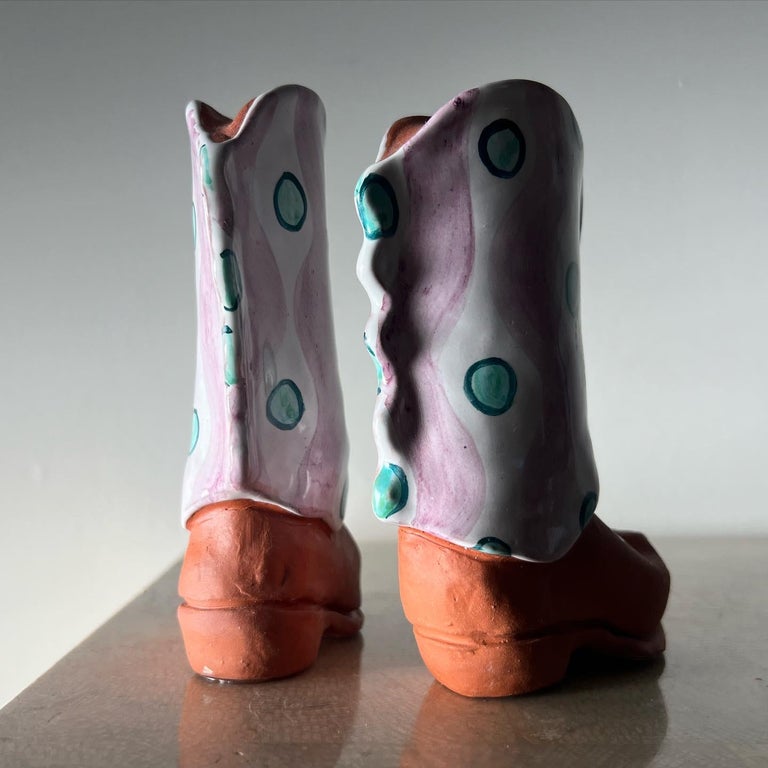 Huge Ceramic Cowboy Boots Salt&Pepper Shakers, Signed by Artist, 20th ...