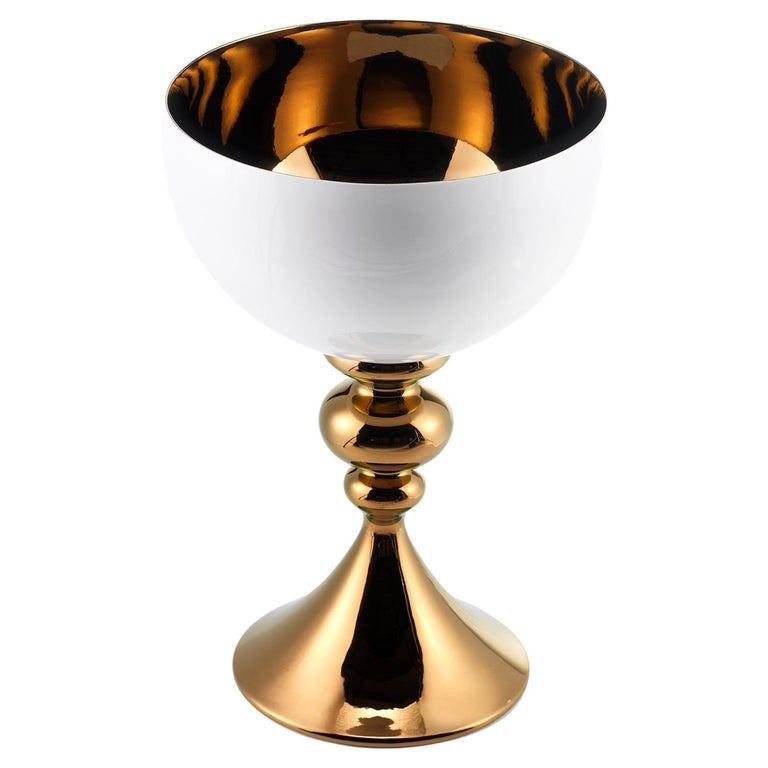 Ceramic Cup "GRAAL" Handcrafted in Bronze and White, by Gabriella B For ...