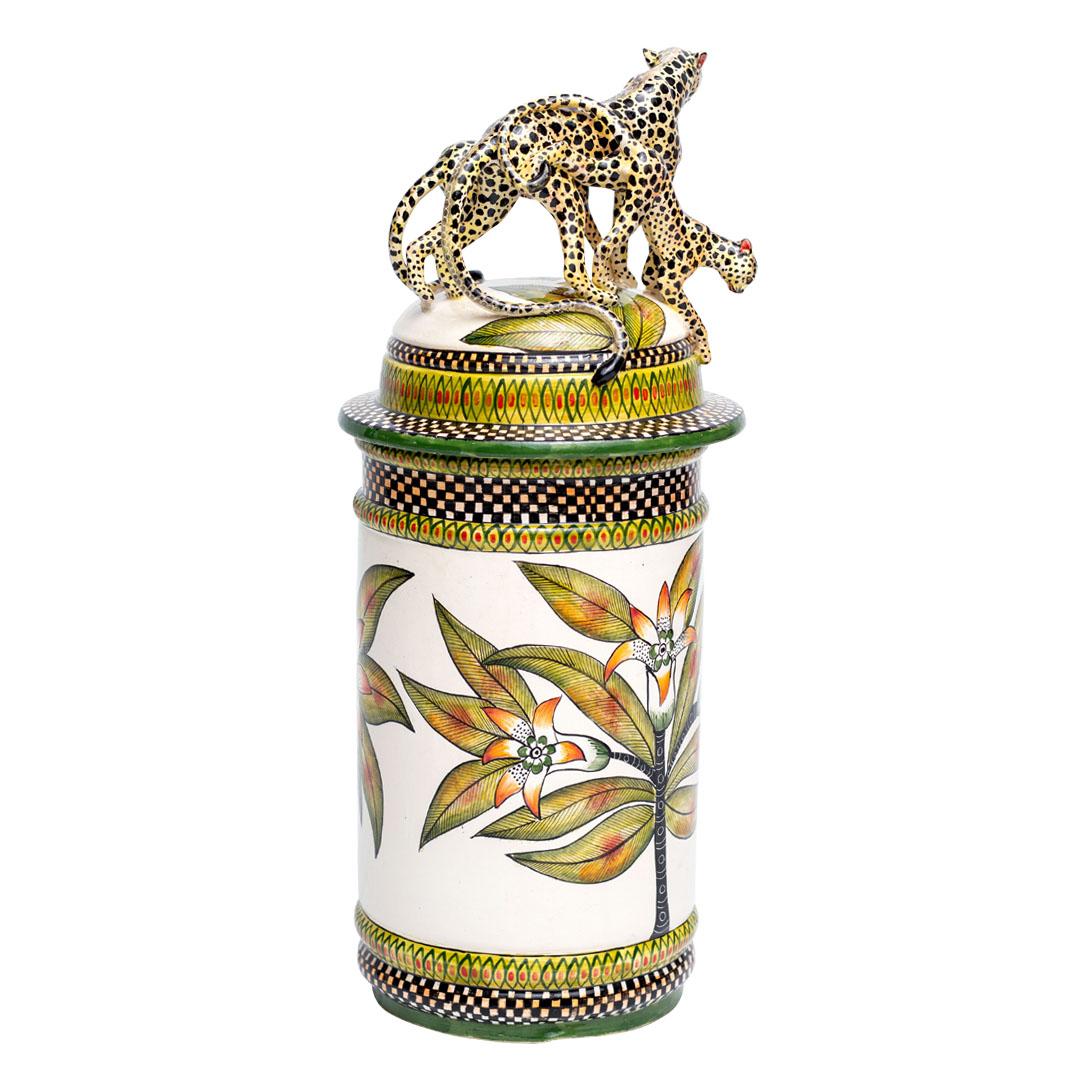 Ceramic Cylinder Cheetah Vase, hand made in South Africa For Sale at ...
